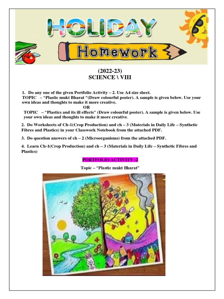 Science Summer Holiday Homework Class - Viii | PDF | Soil | Plastic