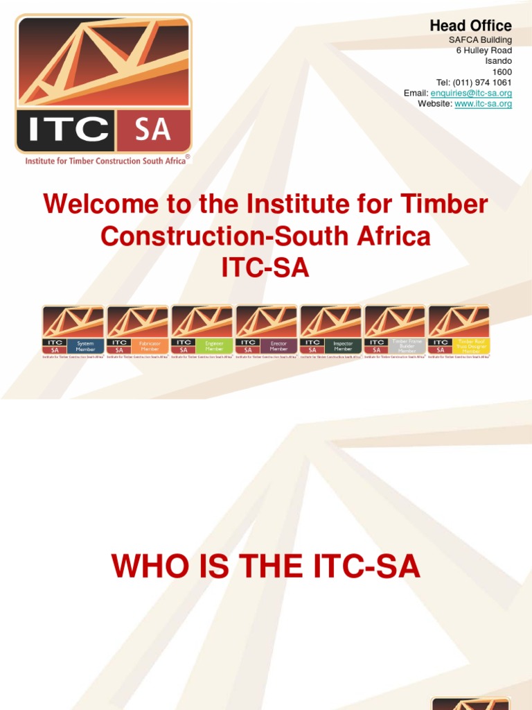 Welcome To The Institute For Timber Construction-South Africa Itc-Sa ...