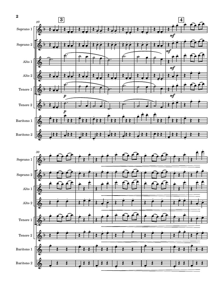 A Choral Composition in Staff Notation | PDF | Musical Instruments