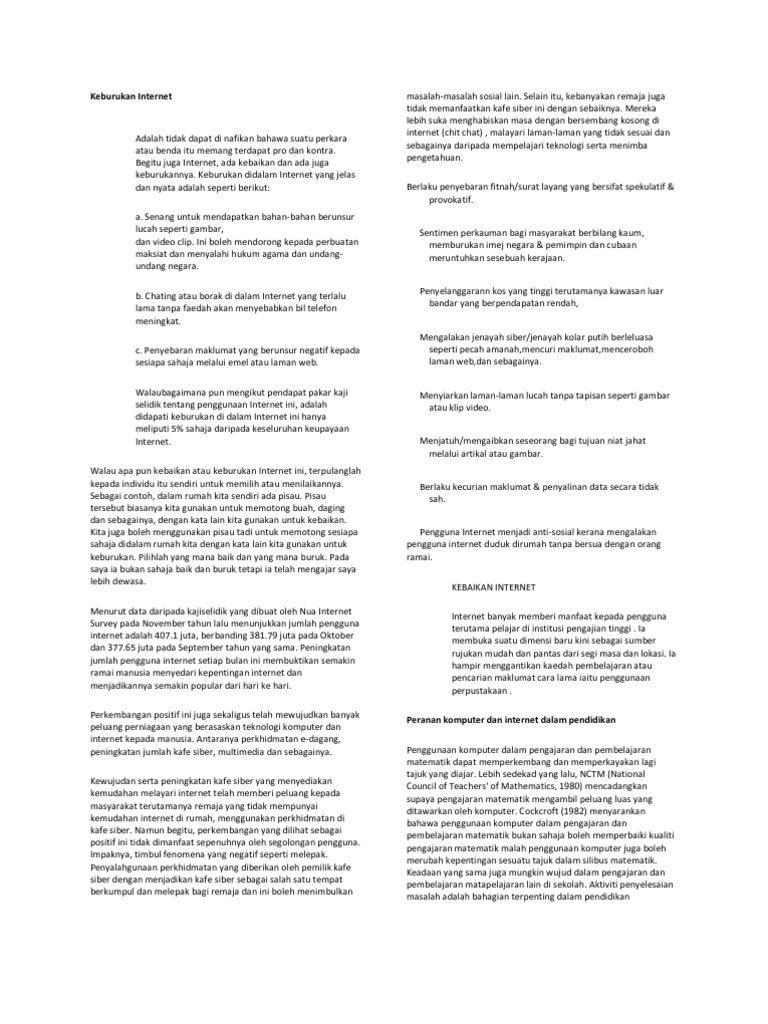 Keburukan Internet | PDF