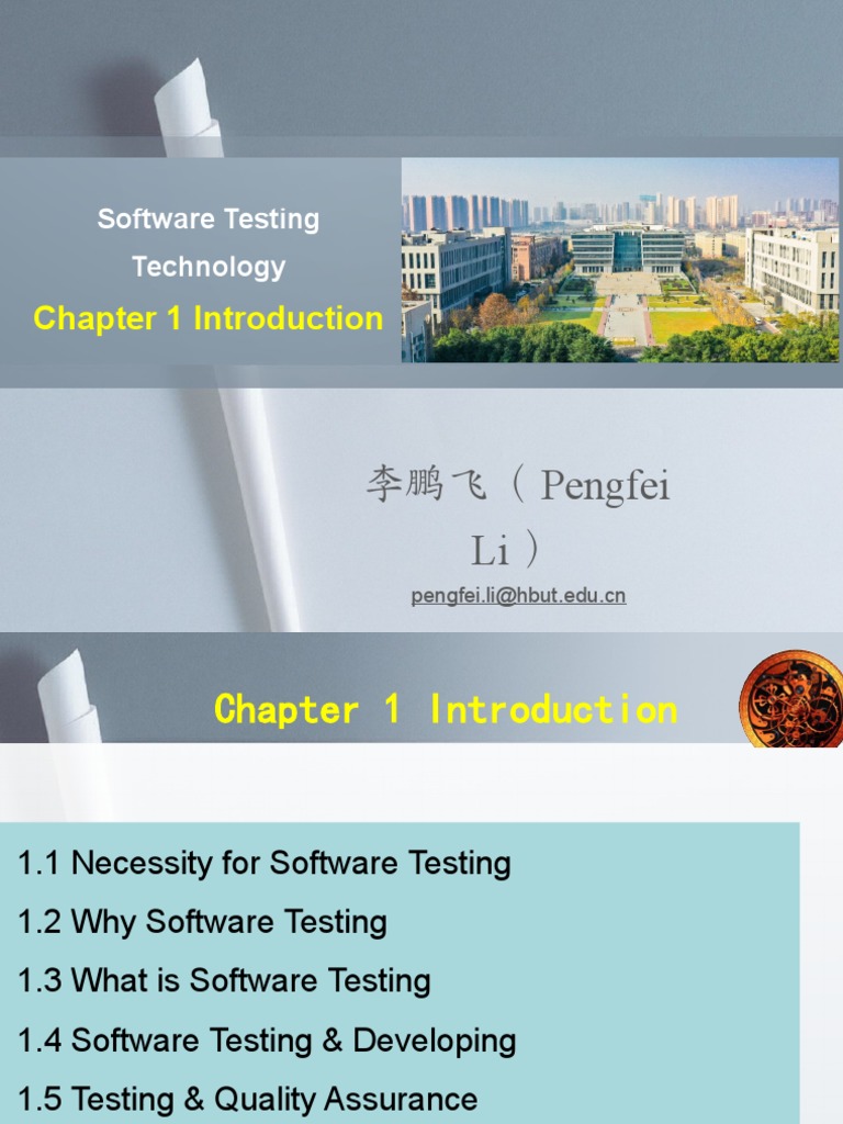 李鹏飞（ Pengfei Li）: Chapter 1 Introduction | PDF | Software Testing ...