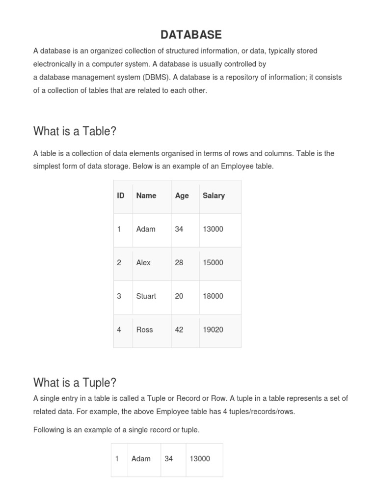 Introduction To Database Pdf Relational Database Databases