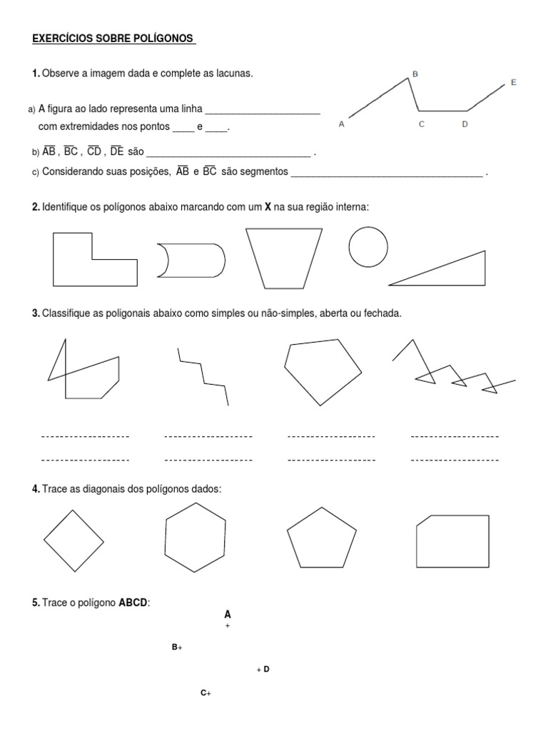 Geometria - Exercícios Polígonos | PDF | Polígono | Triângulo