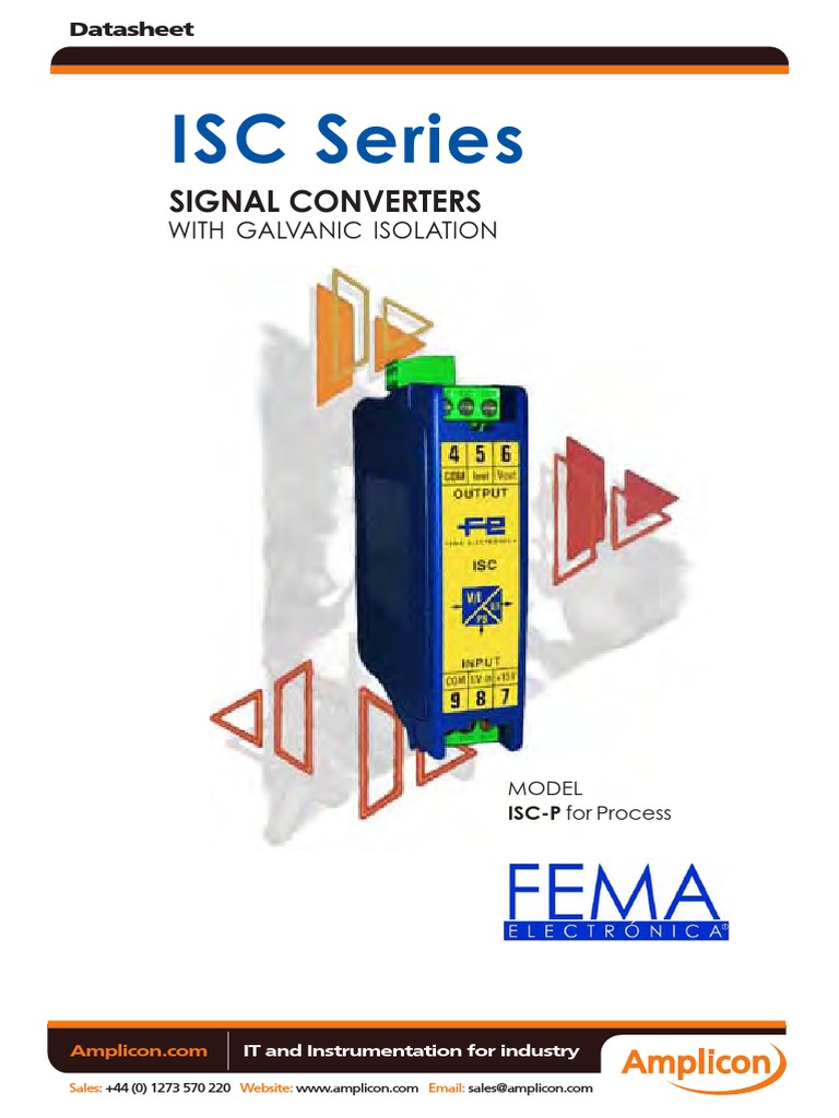 ISC Series: Signal Converters | PDF | Power Supply | Computing