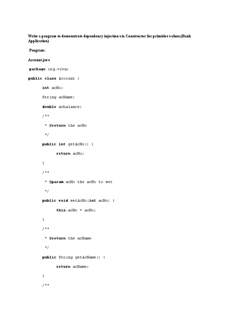 Dependency Injection in Java Bank App | PDF | Programming Paradigms ...