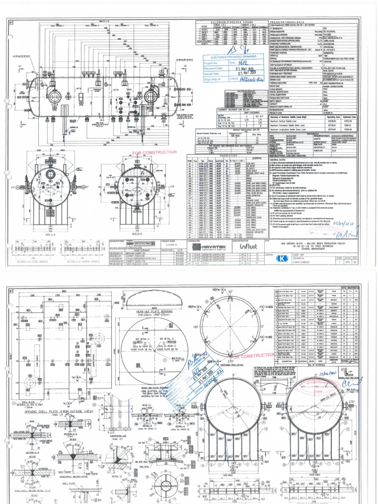GA Drawing 1.St Stage Seperator 190001-QC-219001 - (H) GD-434 (B0 - S1 ...