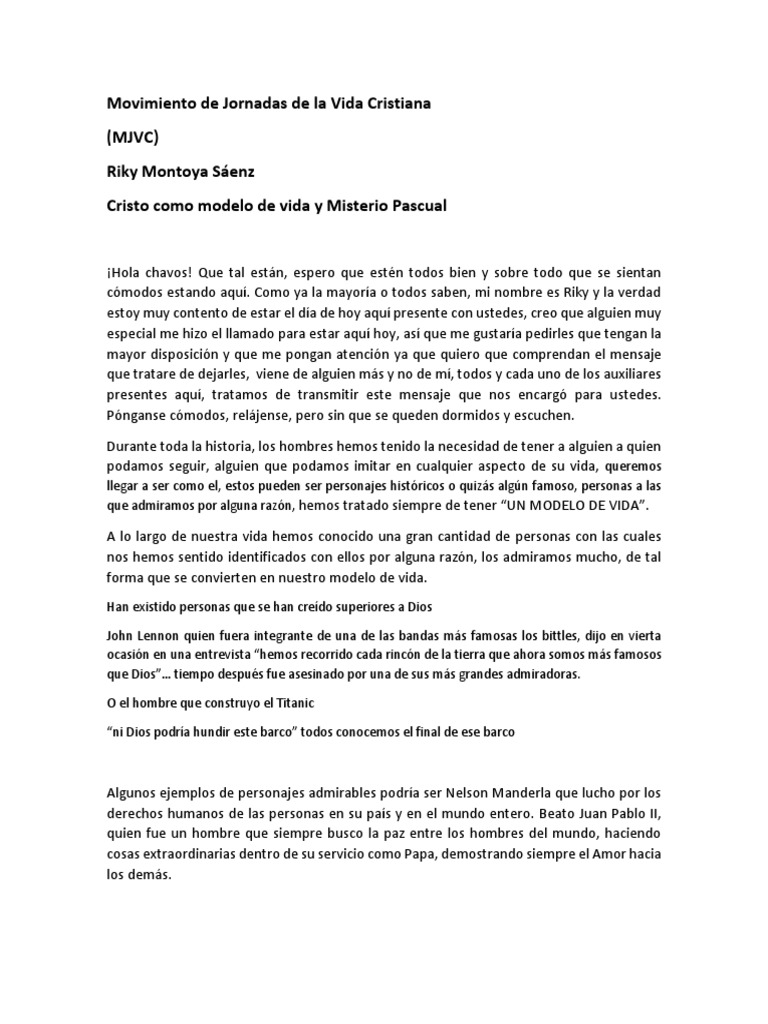 Jesus Como Modelo de Vida | PDF | Jesús | Oración