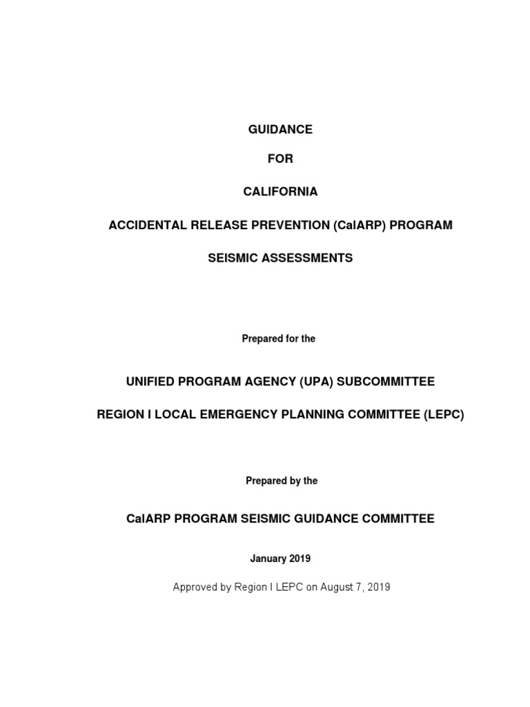 Seismic Assessments for CalARP 2019 | PDF | Earthquakes | Tsunami