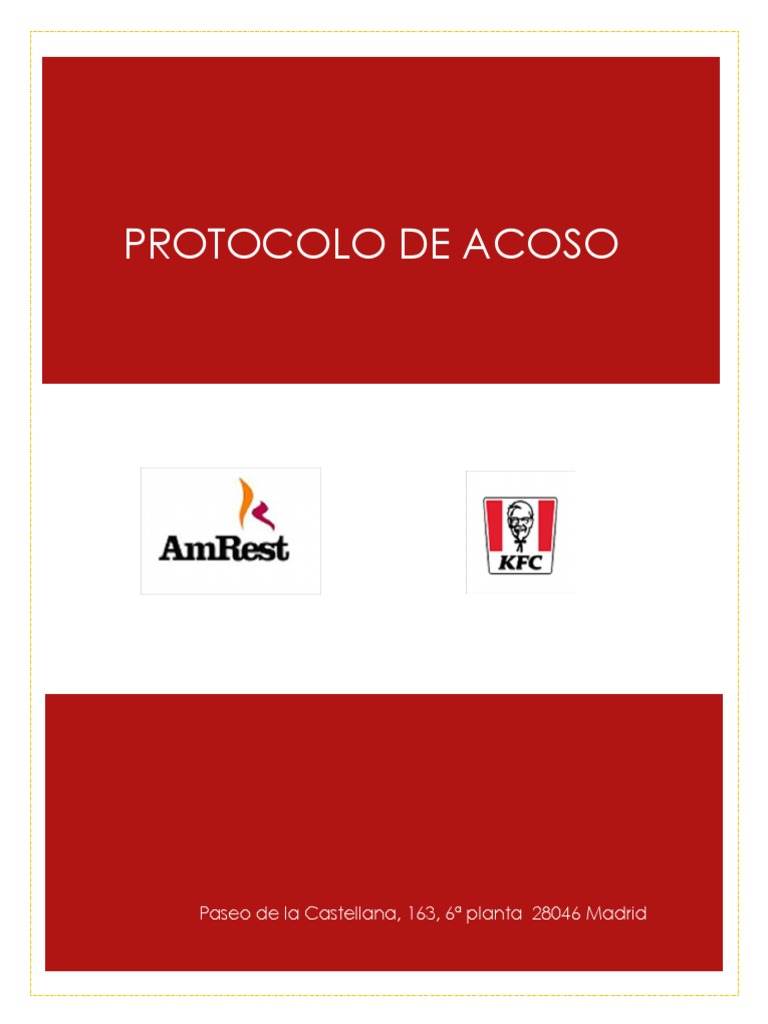 Protocolo Contra El Acoso Laboral KFC | PDF | Acoso sexual | Comportamiento