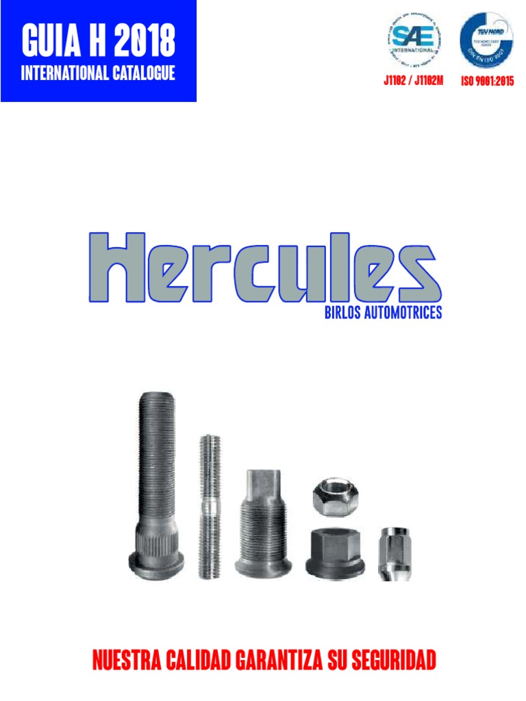 Catalogo de Birlos de Rueda Hercules | PDF