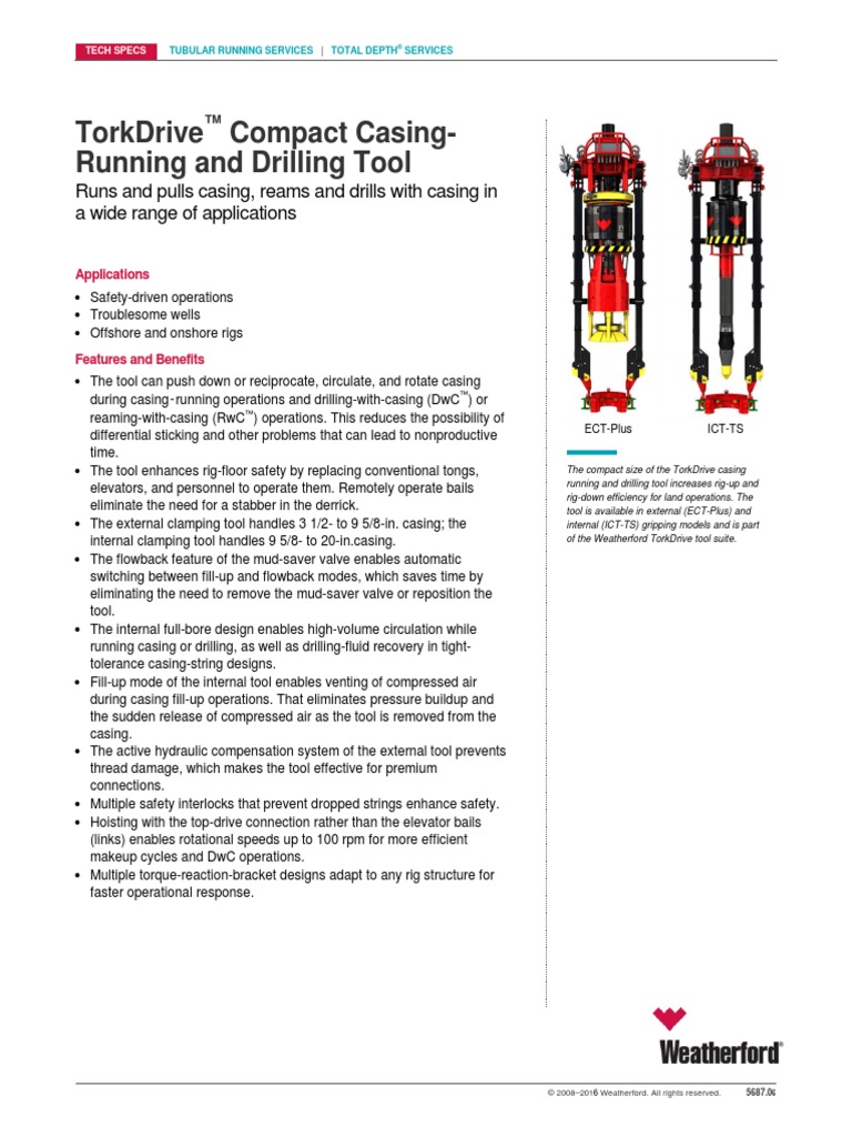 Tork Drive WFT081738 | PDF | Elevator | Oil Well
