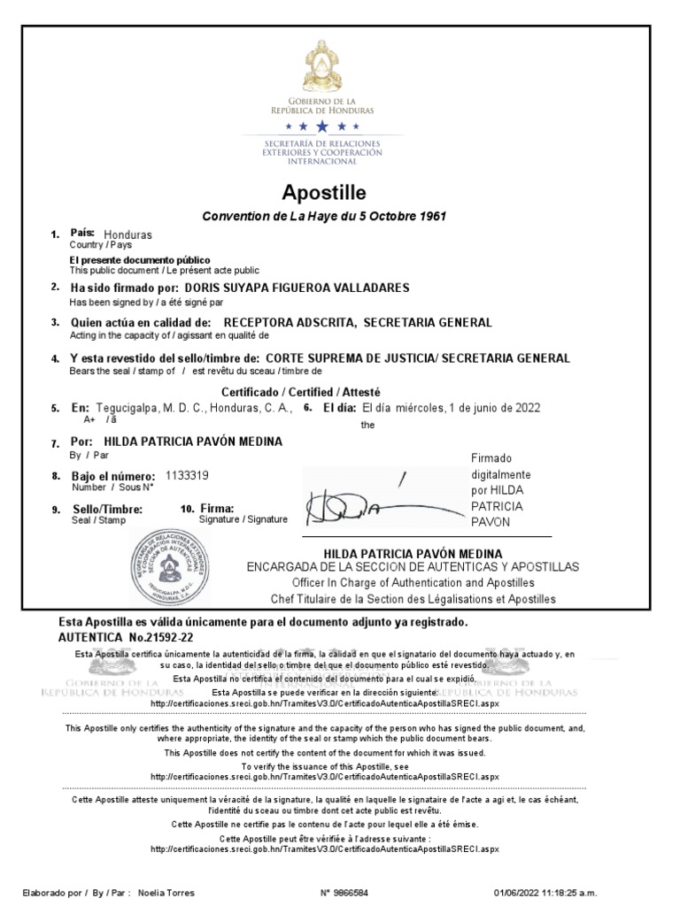 Apostille: Convention de La Haye Du 5 Octobre 1961 | PDF