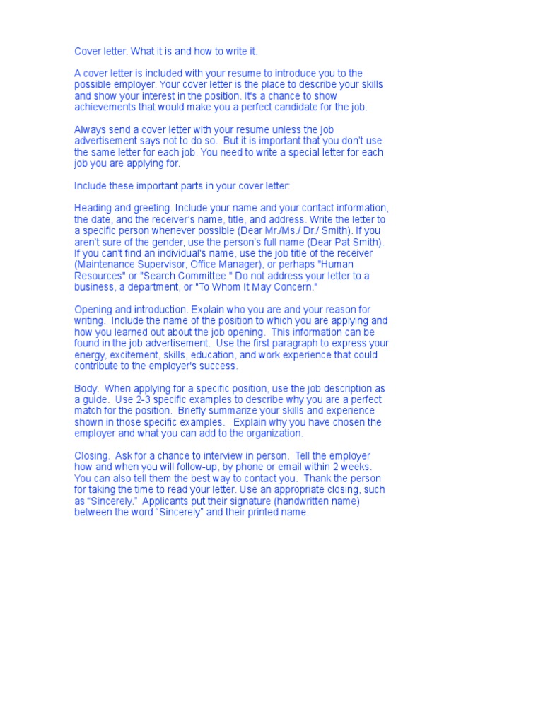 Unit 3 Text 1 Reading Sample Cover Letter | PDF | Résumé | Communication