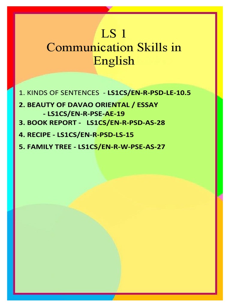 LS1 Communication Skills in English: 1. Kinds of Sentences - Ls1Cs/En-R ...