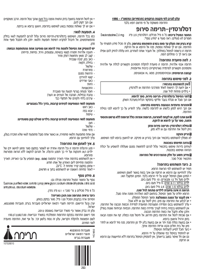 Desloratadine Syrup | PDF