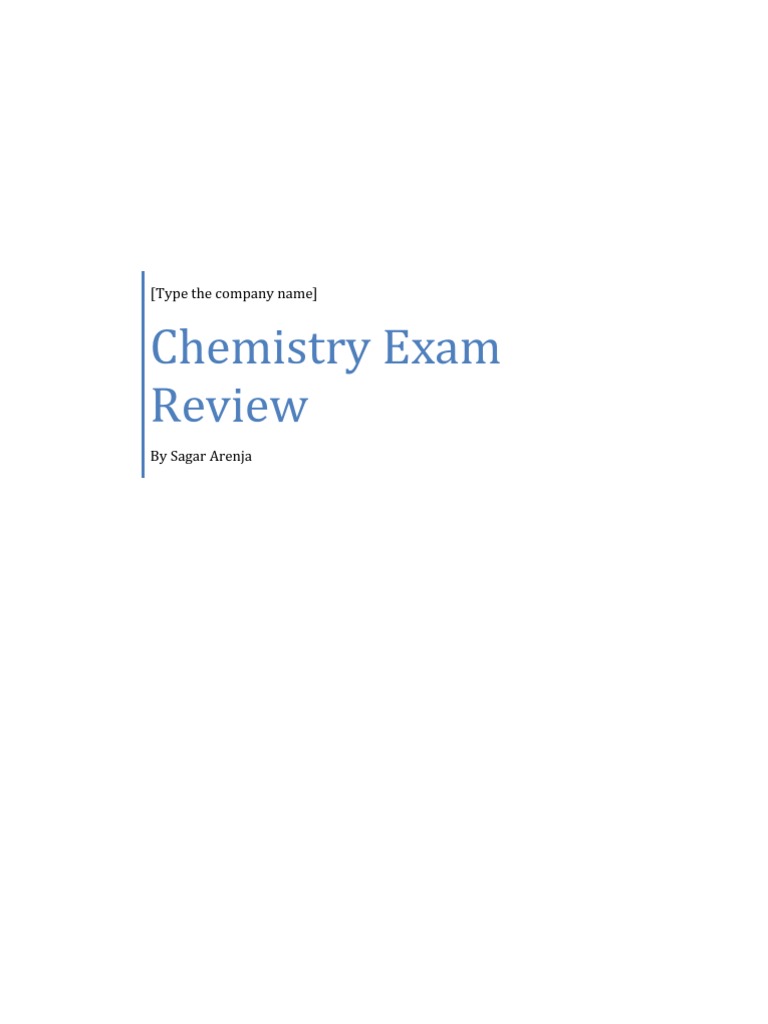 Chemistry Exam Review Package | PDF | Solution | Chemical Bond