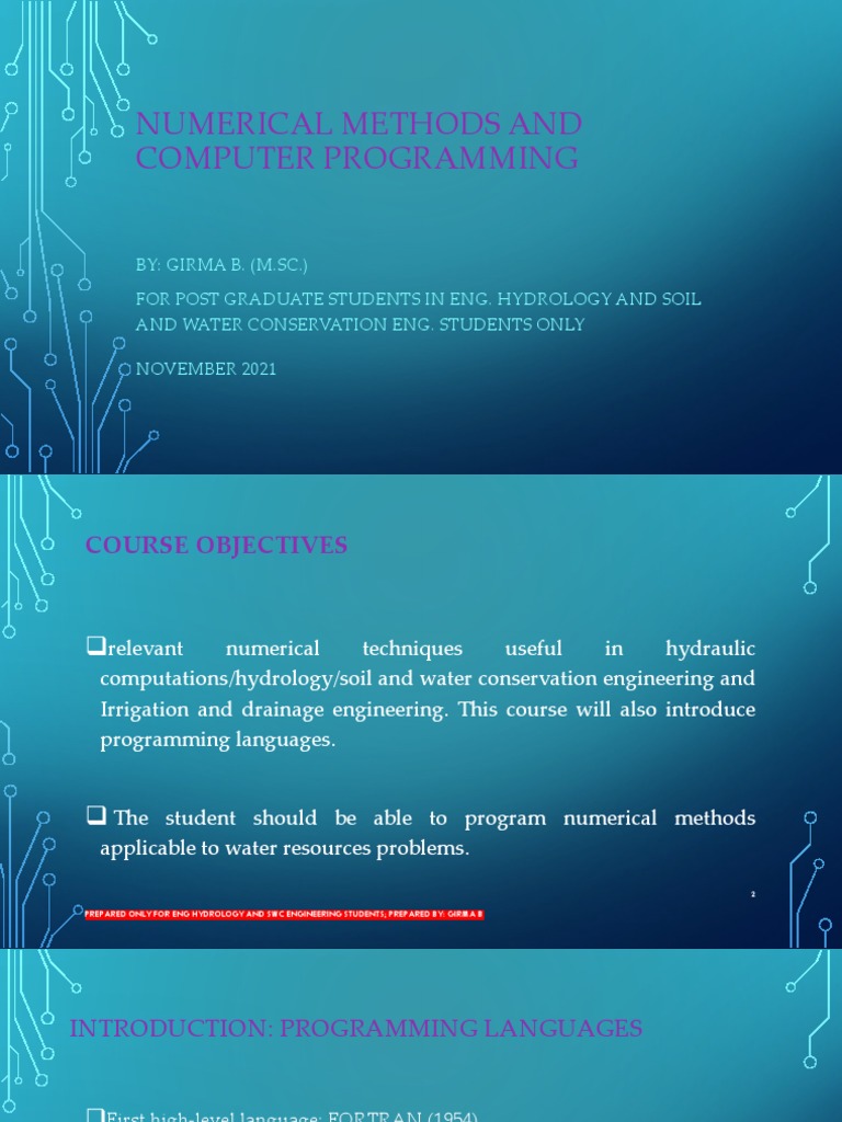 Numerical Methods and - Computer Programming | PDF | Matlab | Computing