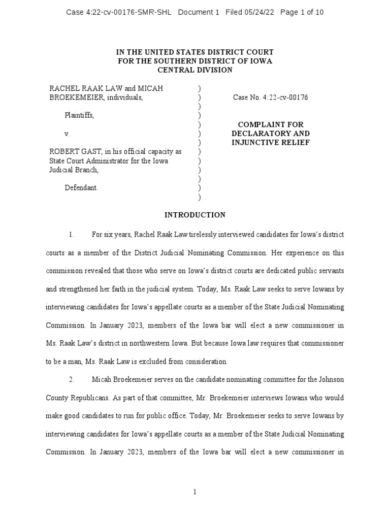 Gender Restrictions Lawsuit | PDF | Fourteenth Amendment To The United ...