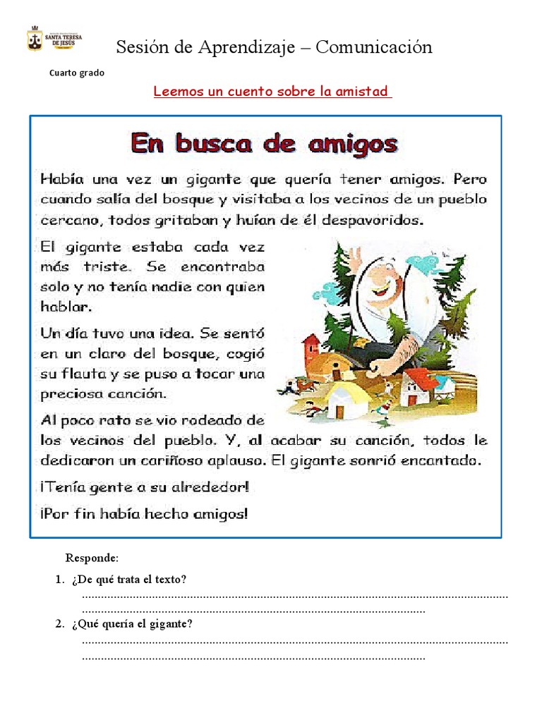 LEEMOS UN CUENTO SOBRE LA AMISTAD | PDF