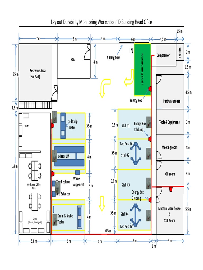 Layout Bengkel Gedung D#4 | PDF | Motor Vehicle | Vehicles
