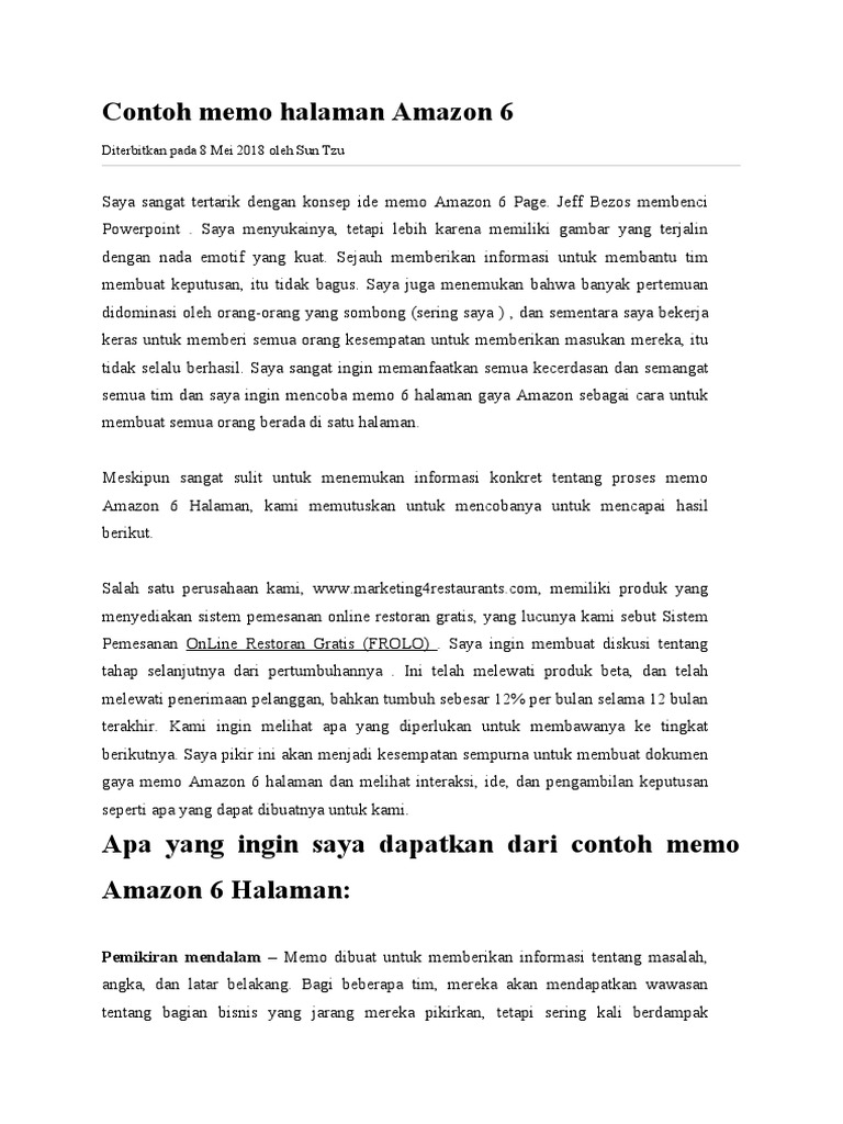 Sample Amazon 6 Page Memo Gtrans | PDF
