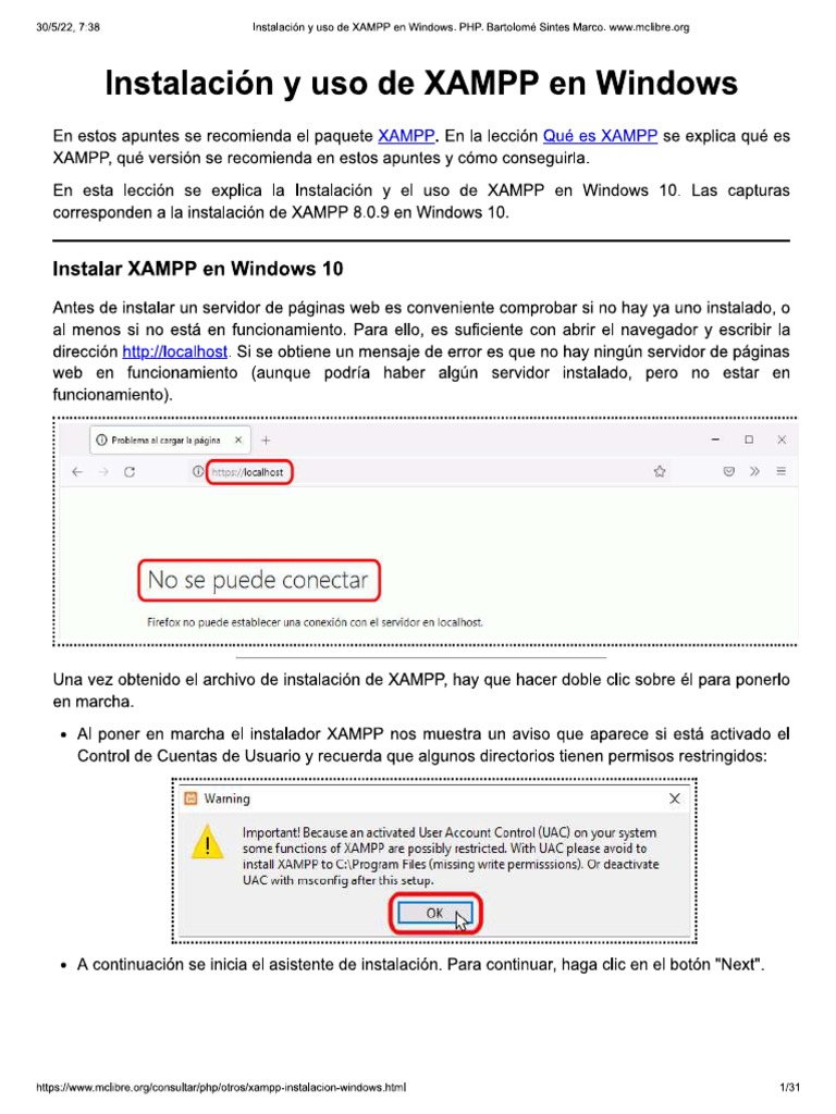 Instalación y Uso de XAMPP en Windows | PDF
