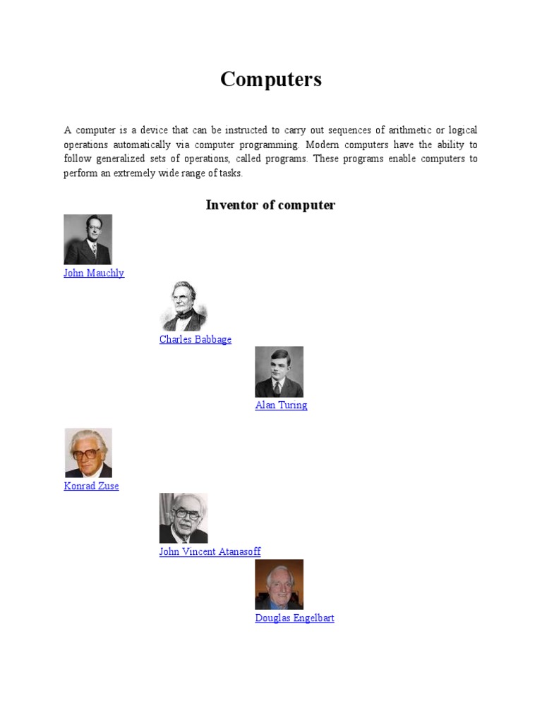 Computers: Inventor of Computer | PDF | Web Application | Operating System