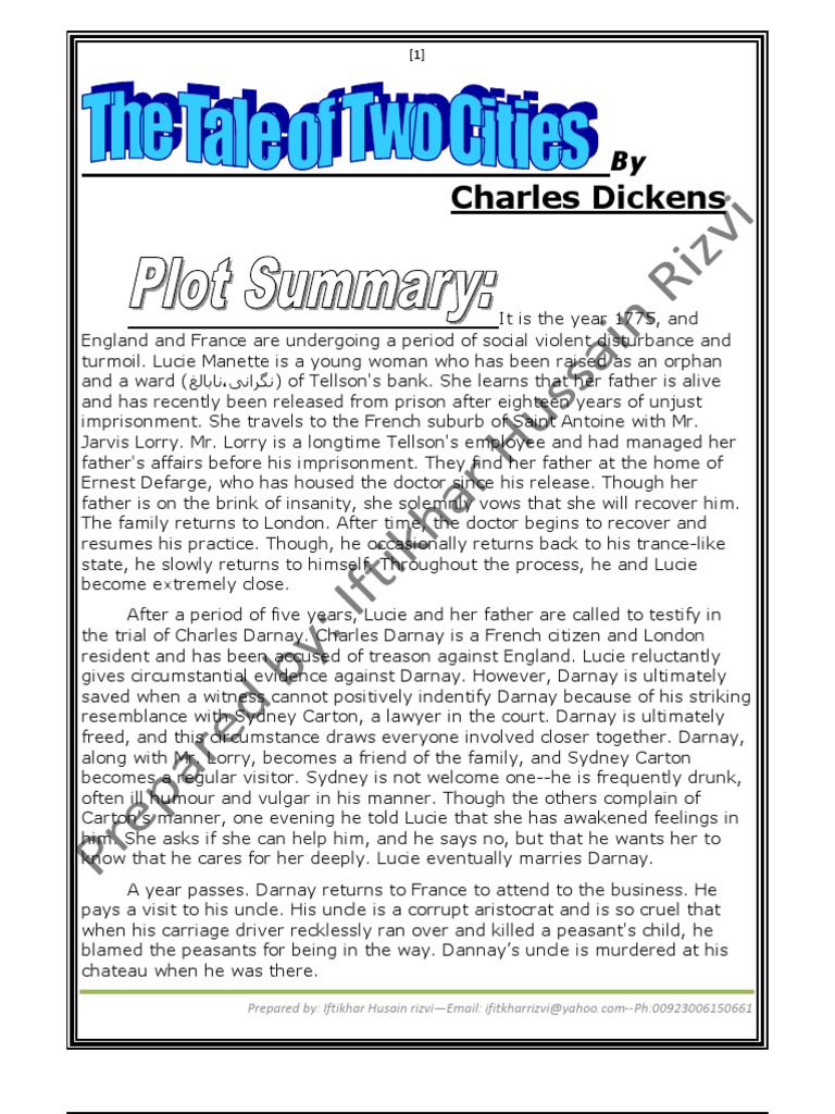 M.A English Notes: A Tale of Two Cities | PDF | A Tale Of Two Cities