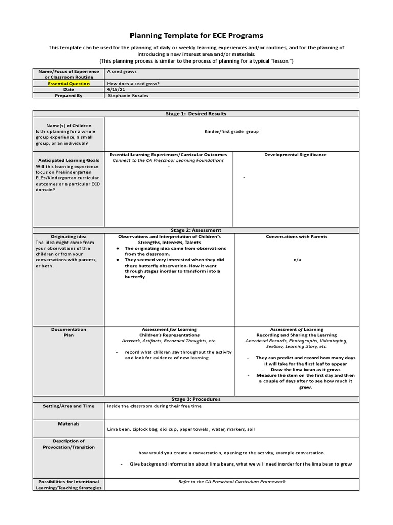 Unit 11 Science Nature Lesson Plan | PDF | Preschool | Learning
