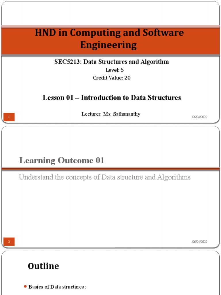 HND in Computing and Software Engineering: Lesson 01 - Introduction To ...