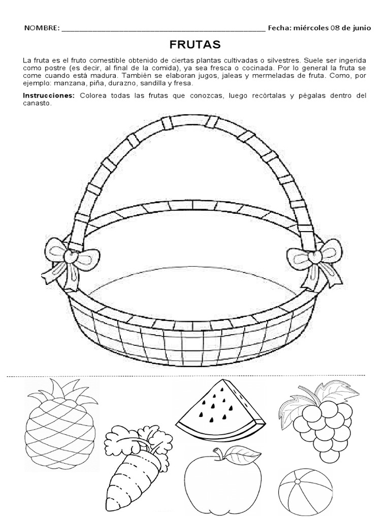Hoja de Trabajo Las Frutas | PDF