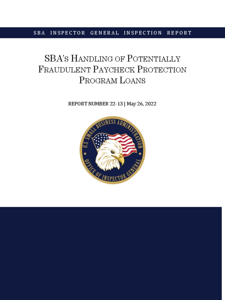 Sba Oig Report 22-13 | PDF | Small Business Administration | Internal ...