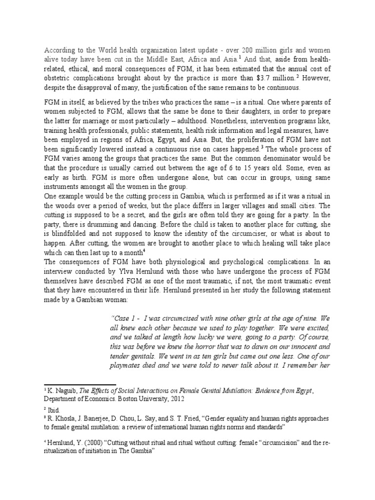 Position Paper - Health - Madamba | PDF | Female Genital Mutilation ...