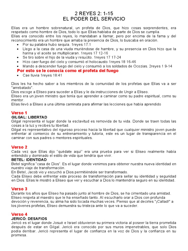 2 Reyes 2 | PDF | Elijah | La unción
