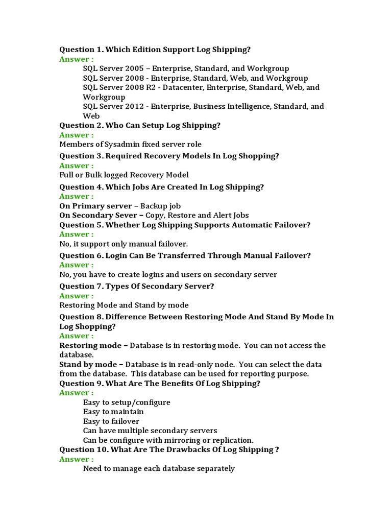 Logshipping | PDF | Databases | Microsoft Sql Server