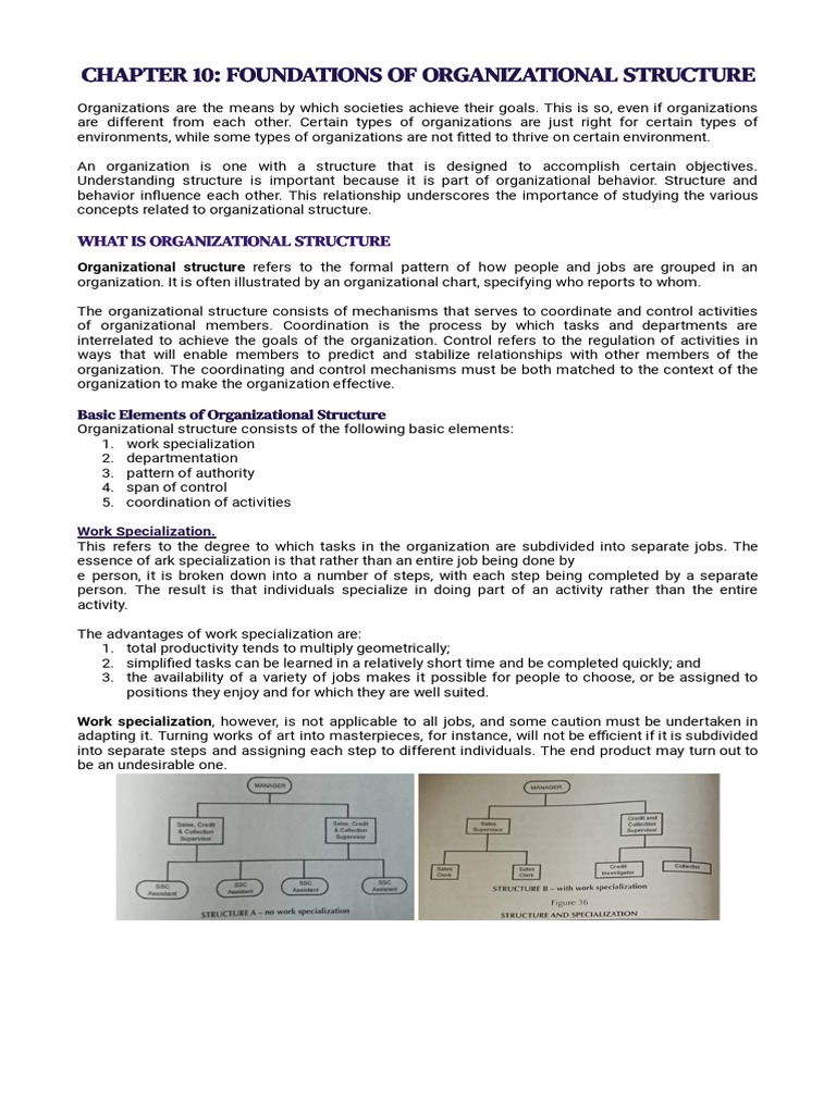 (Ba 213) CH 10 - Foundations of Organizational Structure | PDF ...