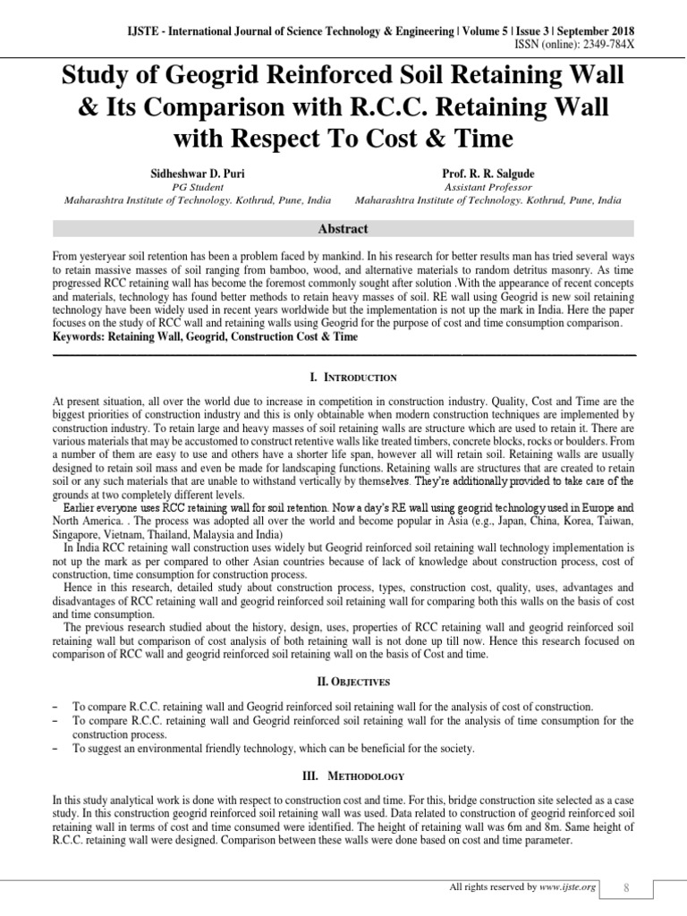 Study On RE Wall | PDF | Concrete | Precast Concrete