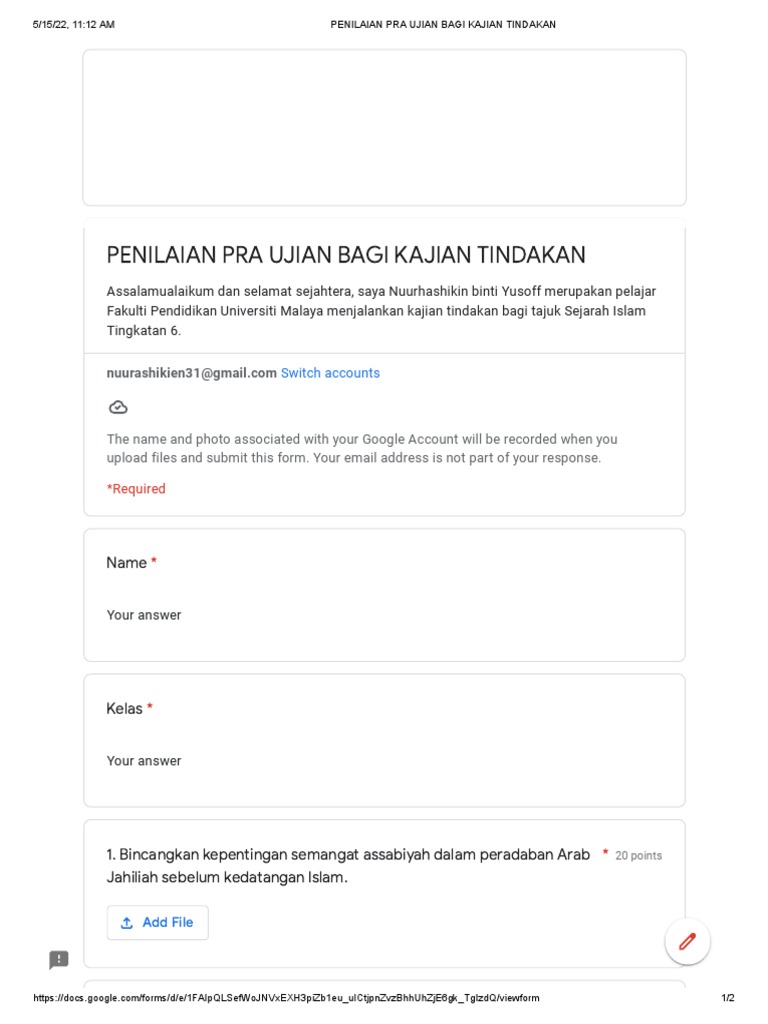 Soalan Google Form | PDF