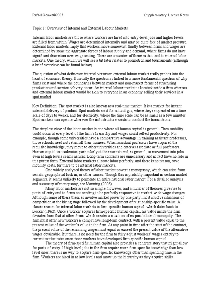 SardiniaGomez Topic 1 Notes | PDF | Labour Economics | Employment