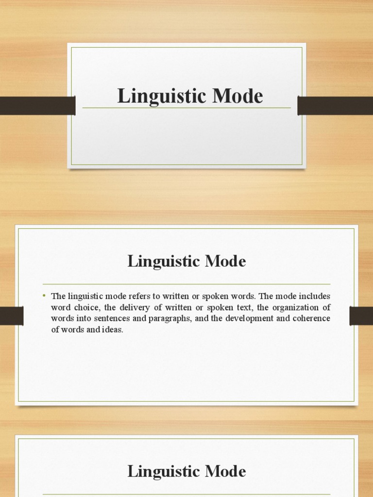 Linguistic Mode | PDF | Linguistics | English Language