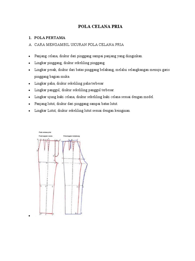 Pola Celana Pria | PDF