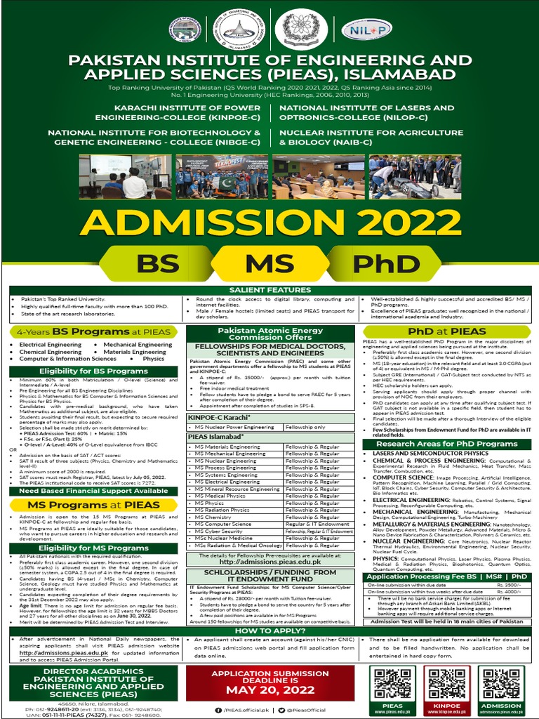 Pakistan Institute of Engineering and Applied Sciences (Pieas ...