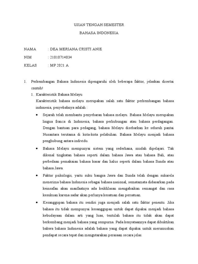 Uts - A - Dea Meriana - 21010714034 | PDF