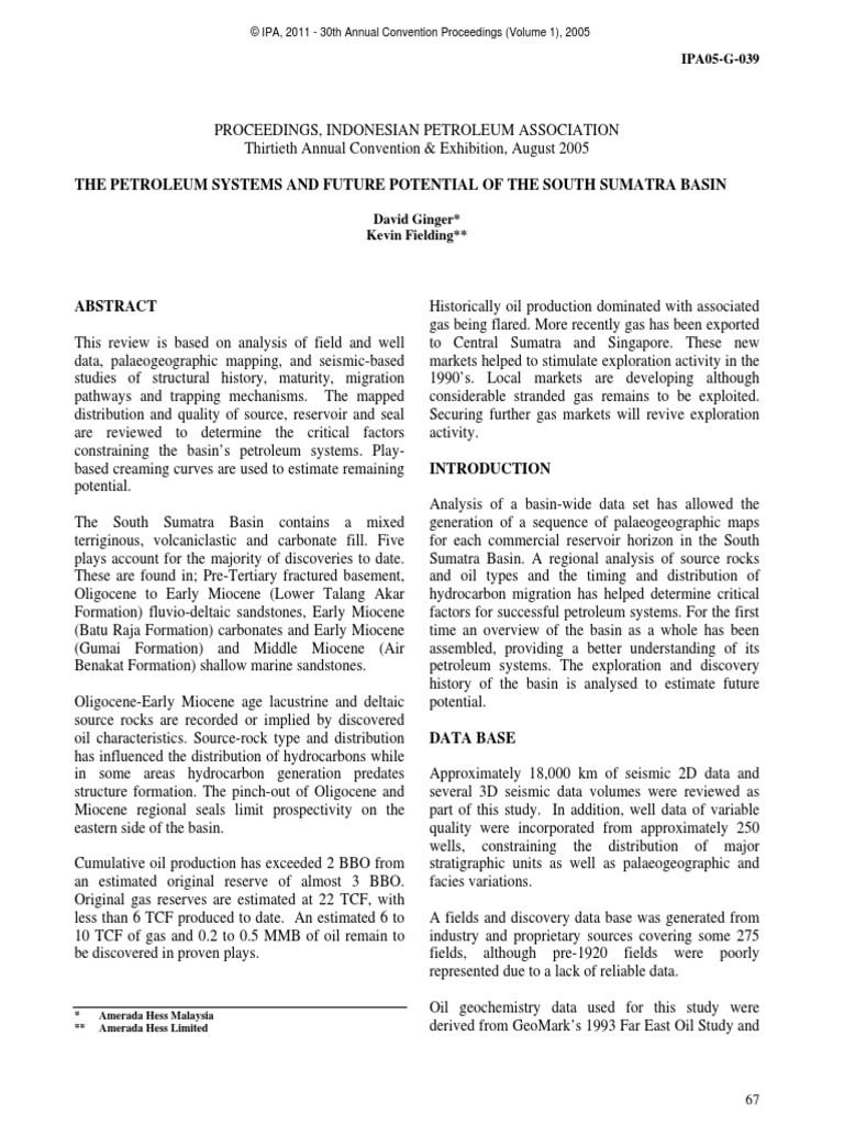 IPA05 G 039 - Firstpage | PDF | Petroleum Reservoir | Petroleum
