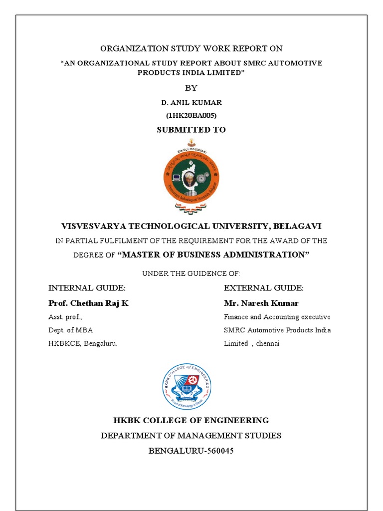 SMRC Project Report 1 | PDF | Strategic Management | Business