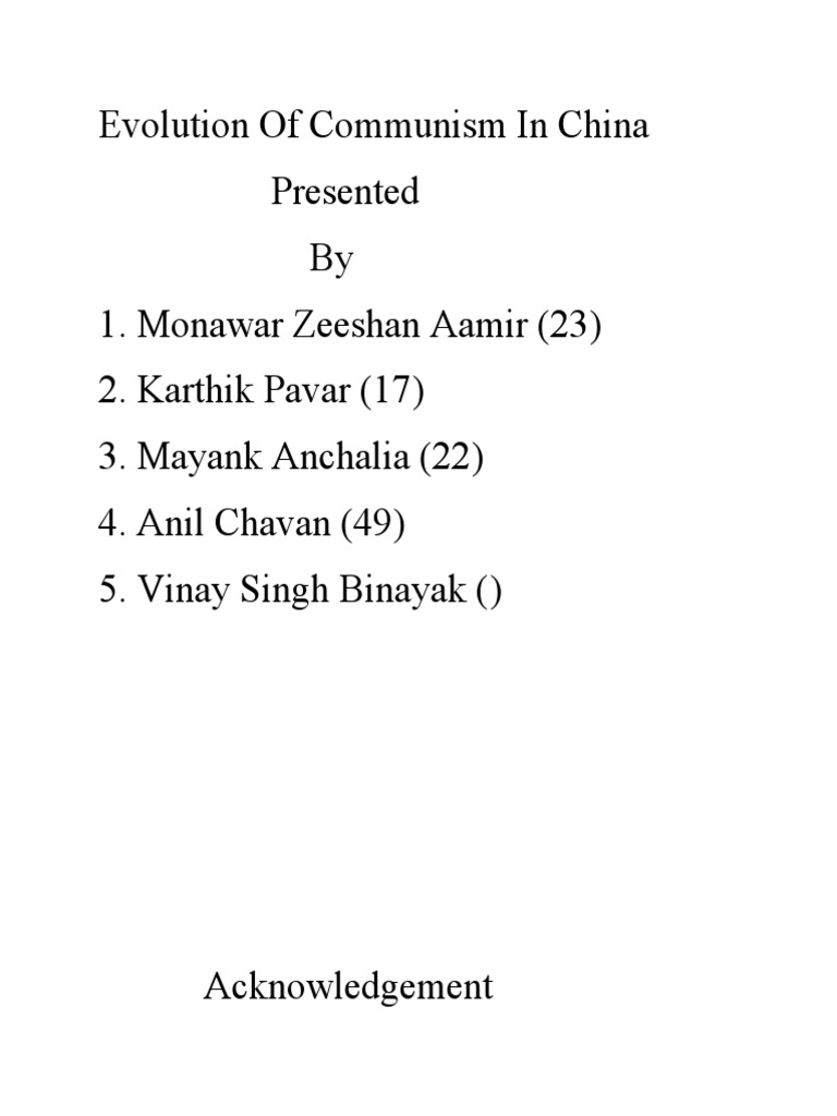 Evolution of Communism in China | PDF | Communism | Socialism