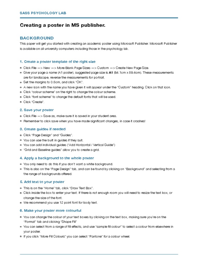 Creating Academic Posters in Publisher | PDF | Icon (Computing) | Software