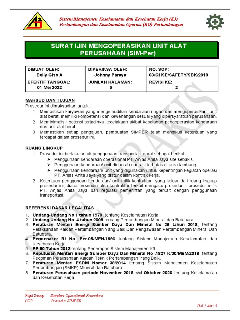 SOP Penerbitan Simper | PDF
