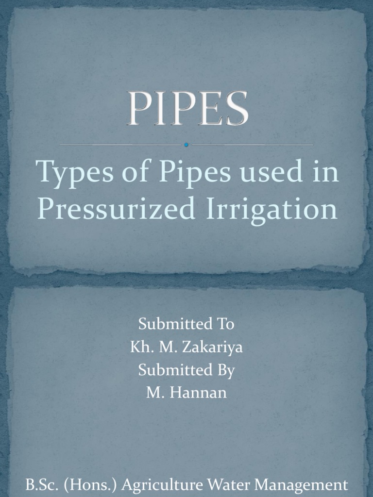 Types of Pipes. | PDF | Pipe (Fluid Conveyance) | Polyethylene