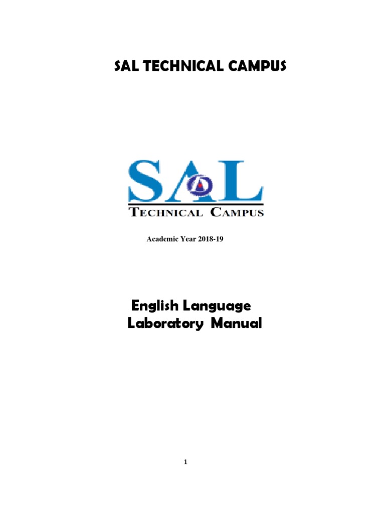 English Language Lab Manual 2018-19 | PDF | Vocabulary | Plural